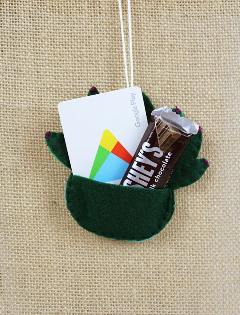 Succulent Houseplant Felt Ornament: Gift Card Holder Package Tie-on - Etsy