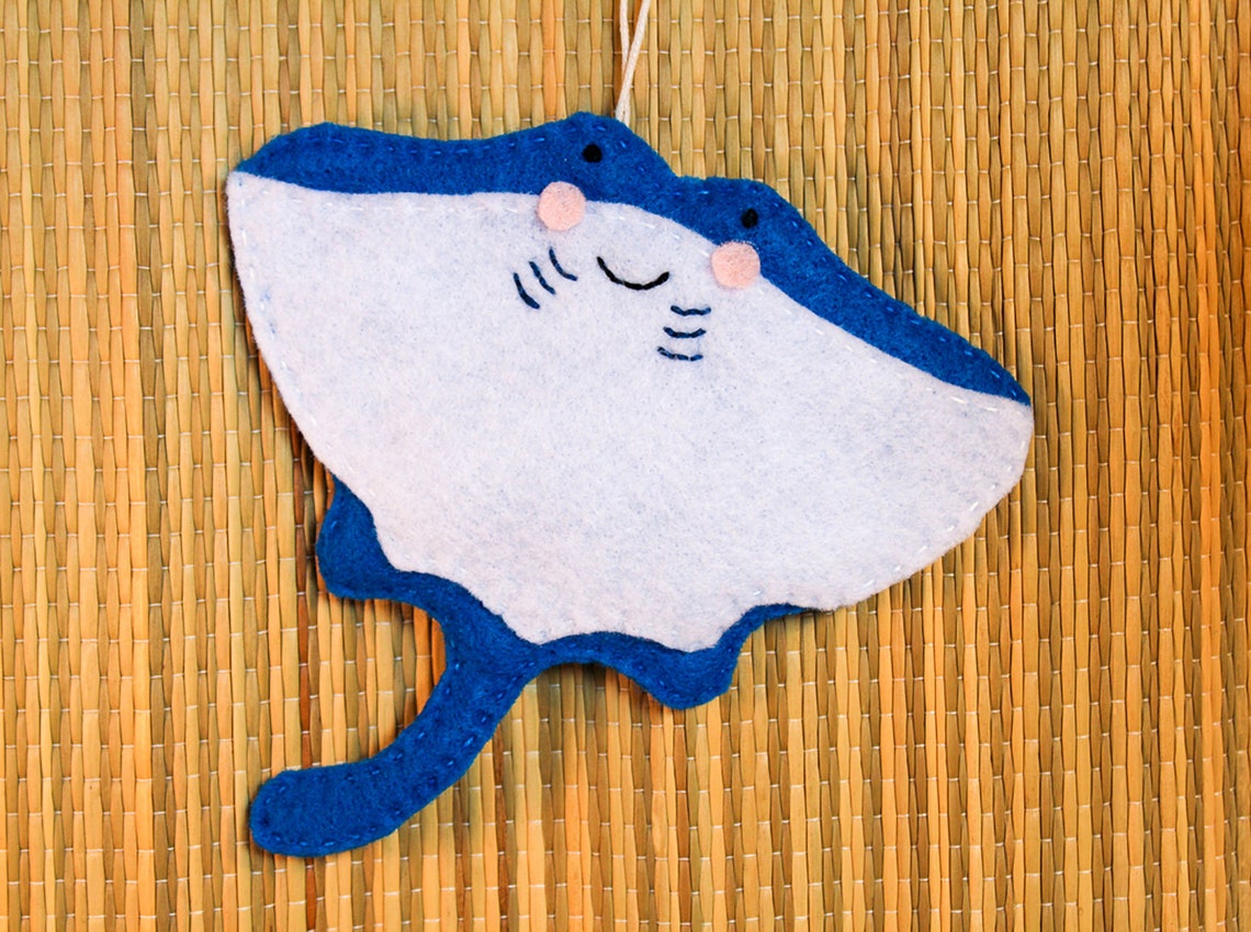 Cute Felt Stingray Ornament Gift Tag Package Tie on Pattern - Etsy