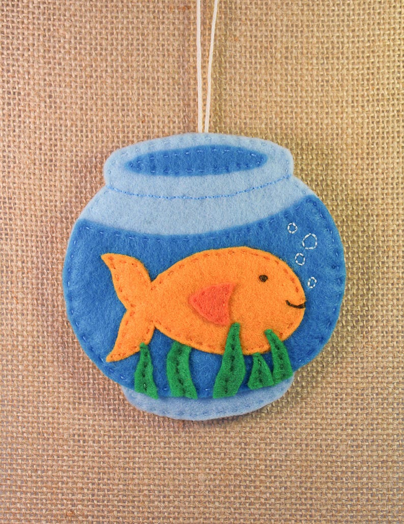 Goldfish Felt Ornament Package Tie on Gift Card Money Holder Coworker ...