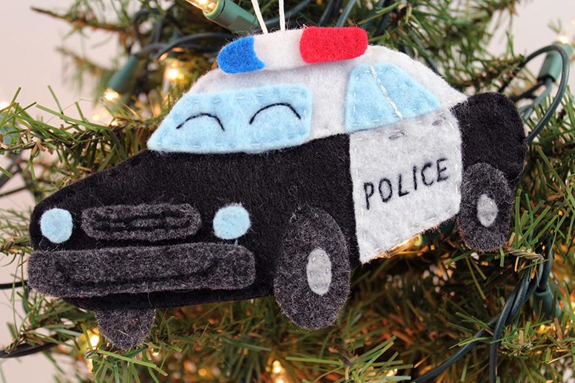 Police Car Felt Ornament: Gift Card Holder Package Tie-on - Etsy