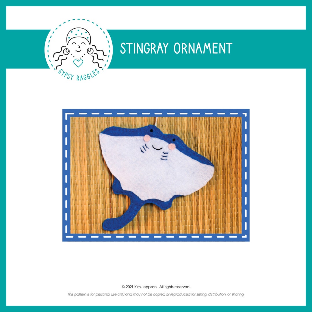 Patrón de adorno de mantarraya de fieltro, paquete de etiqueta de ...