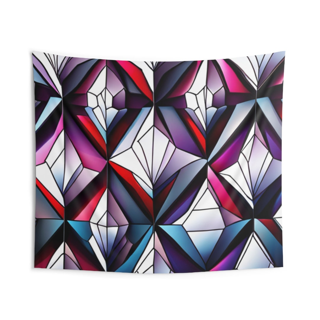Multi Color Diamond Pattern Indoor Wall Tapestries - Etsy