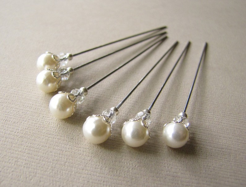 6 Hijab Pins, Hatpins, Bridal Pearl Pins, Decorative Pins - Etsy