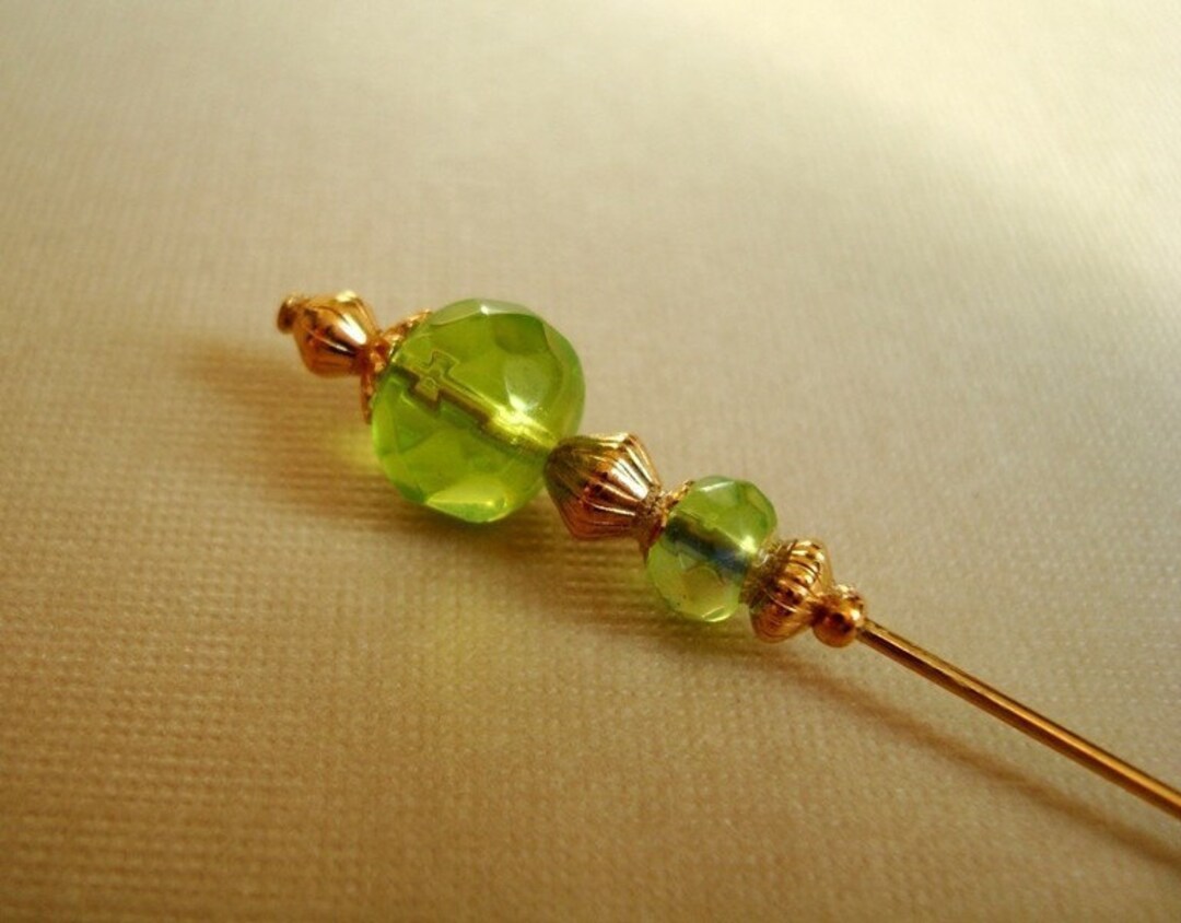 Handmade Peridot Hat Pin Hijab Pin - Etsy