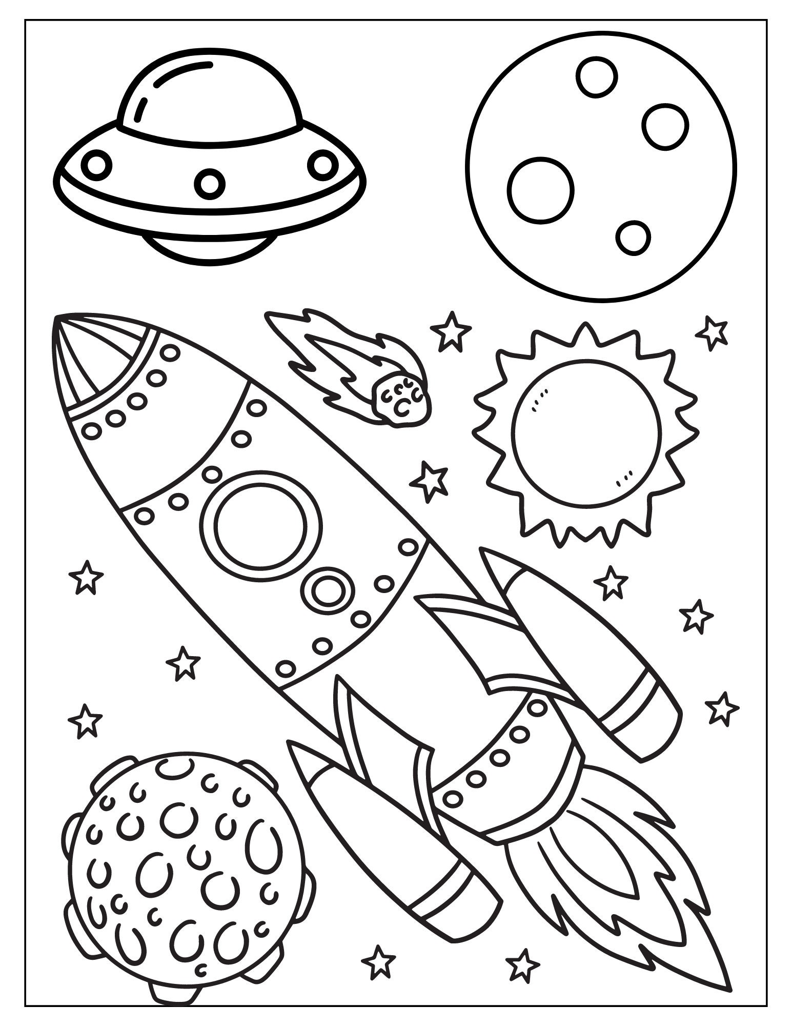 Space Coloring Page, Outer Space Coloring Page, Kids Coloring Page ...