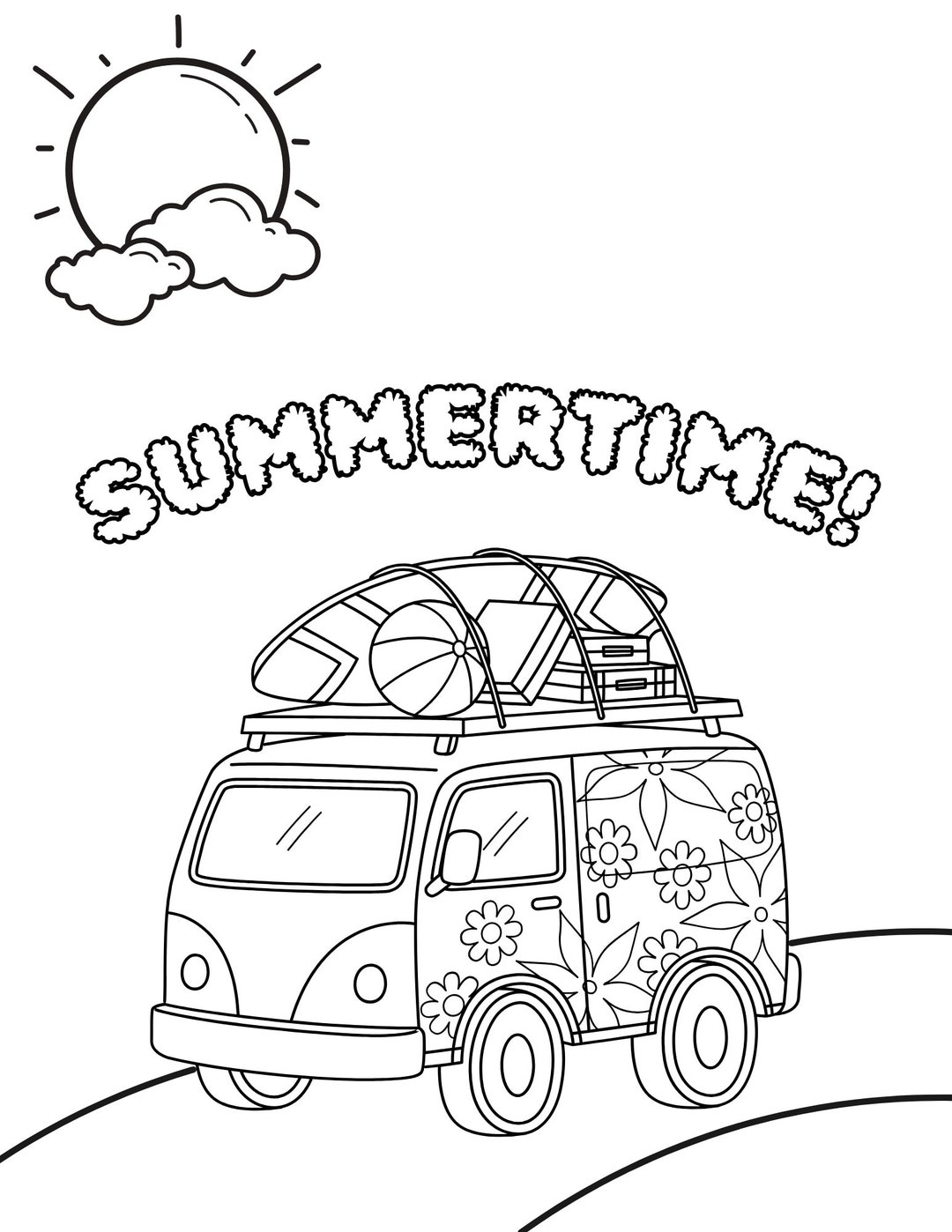 Summertime Coloring Page, Summer Coloring, Summertime, Kid's Coloring ...