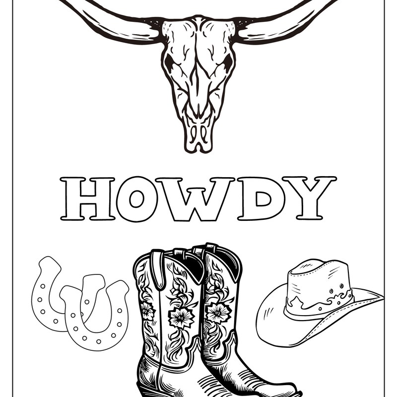 Coloring Books Western - Etsy