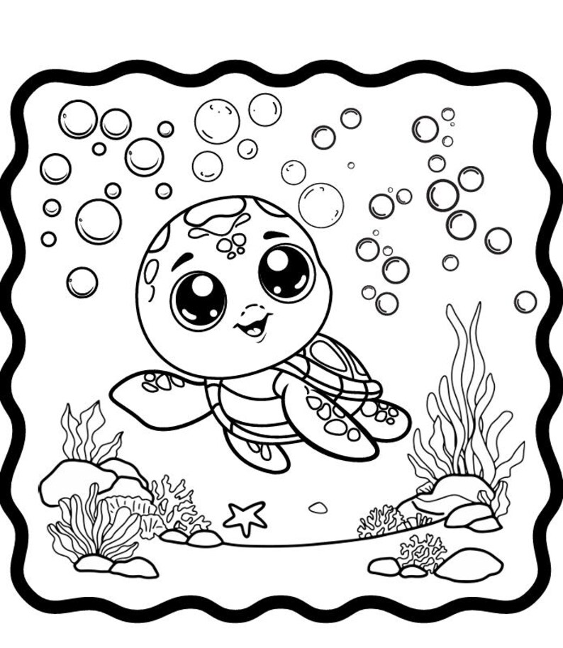 Baby Sea Turtle Printable Coloring Page - Etsy Australia