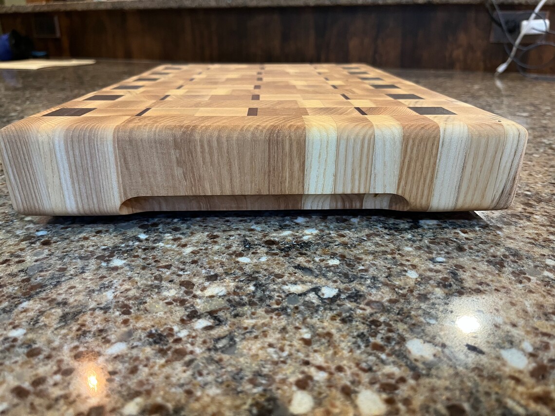 Ash & Black Walnut End Grain Cutting Board - Etsy