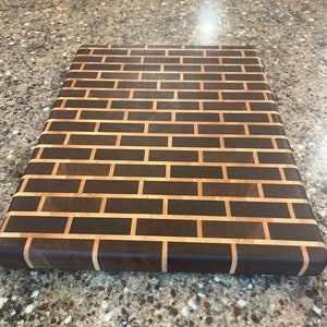 Black Walnut Brick Pattern End Grain Cutting Board - Etsy