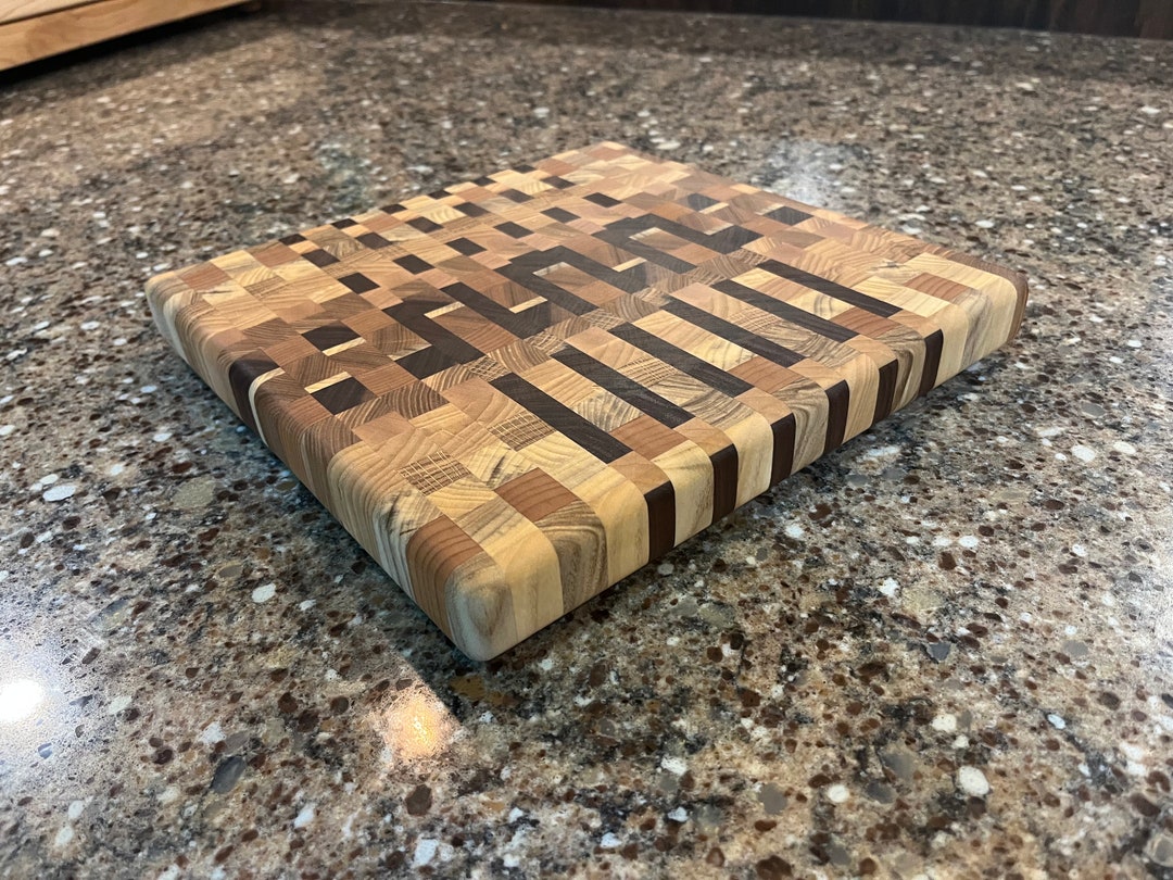 Ash and Black Walnut End Grain Cutting Board - Etsy