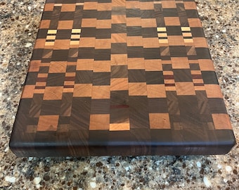 17.75x15x1.5 Zebrawood, Padauk, Cherry, Black Walnut, and Maple End ...
