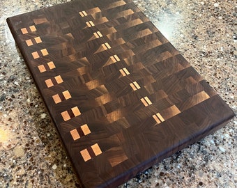 Set of 3 End Grain Cutting Boards. Space Saving Design Black Walnut ...