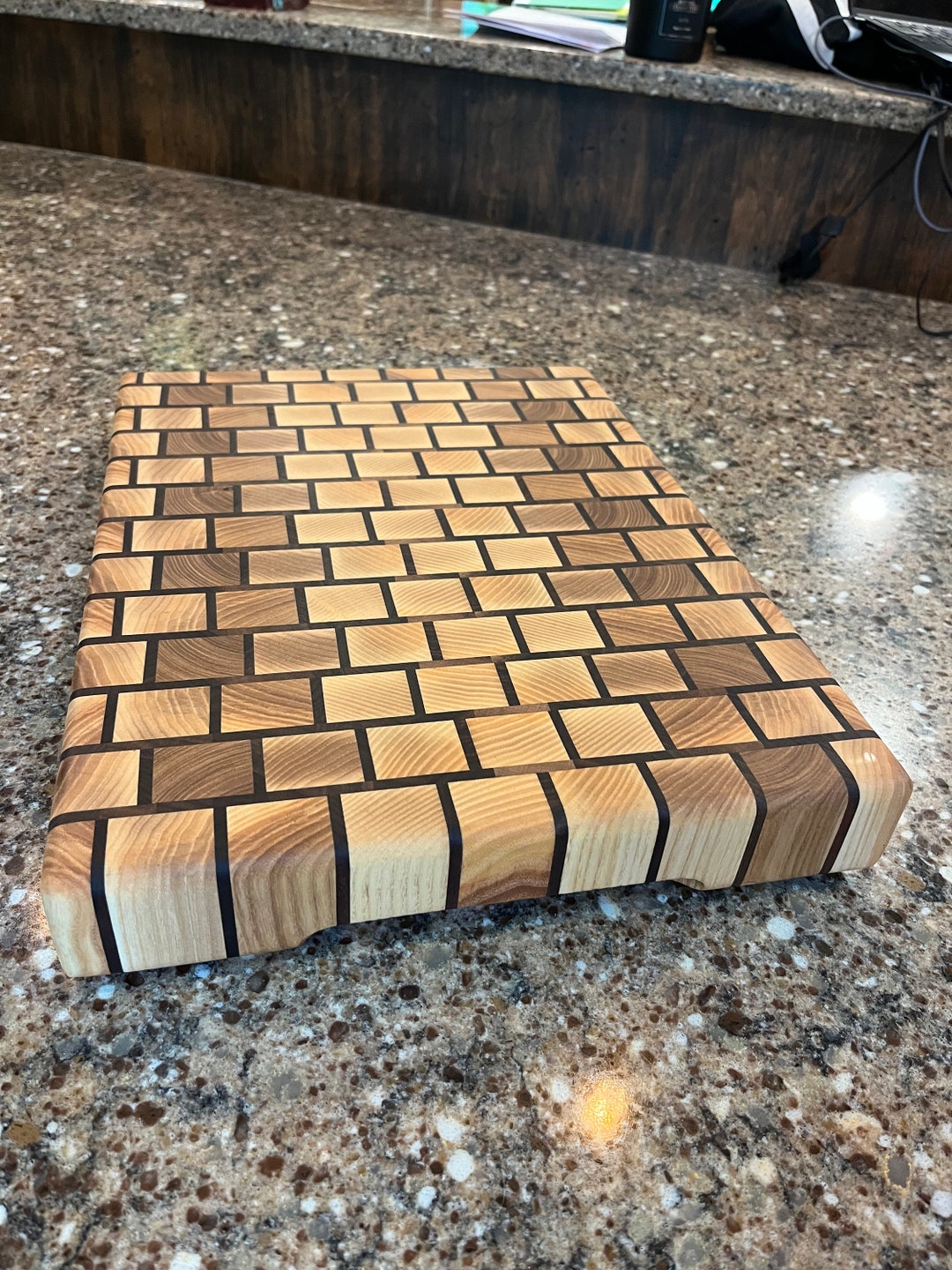 Ash and Black Walnut End Grain Brick Pattern Cutting Board - Etsy