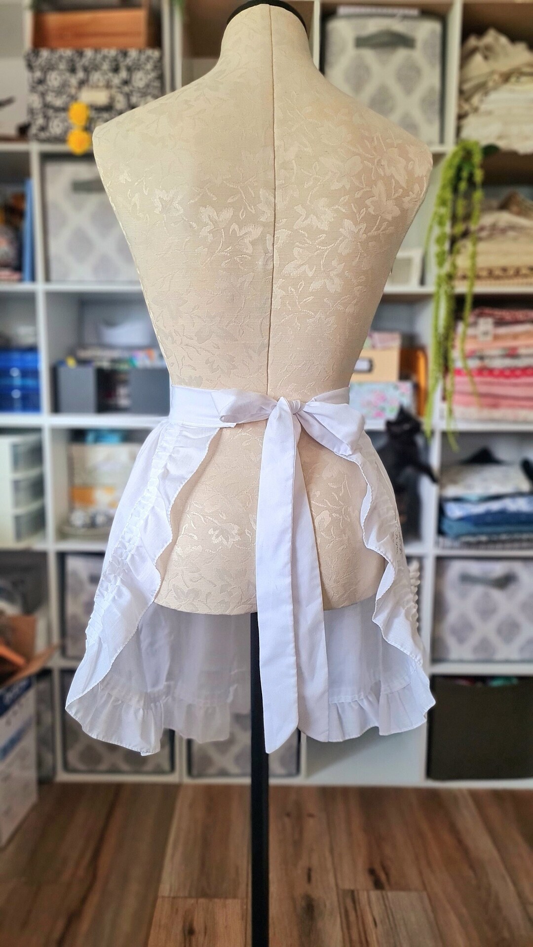 Handmade White Ruffle Half Apron Feminine Cute Upcycled Materials - Etsy