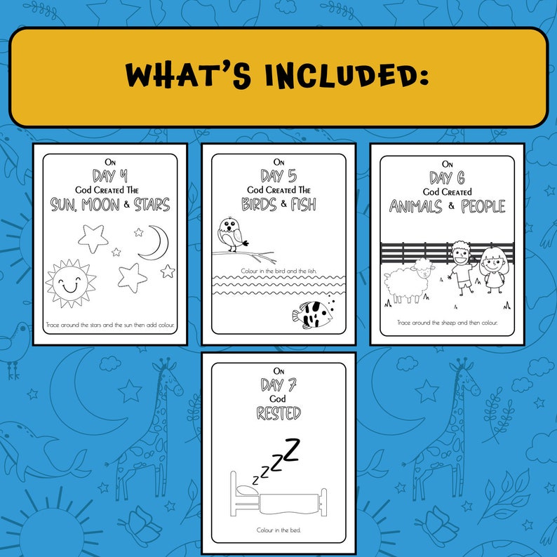 Days of Creation Bible Based Colouring Sheets Bundle Christian ...