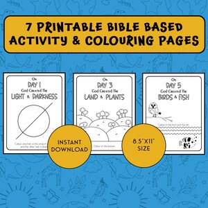 Days of Creation Bible Based Colouring Sheets Bundle Christian ...