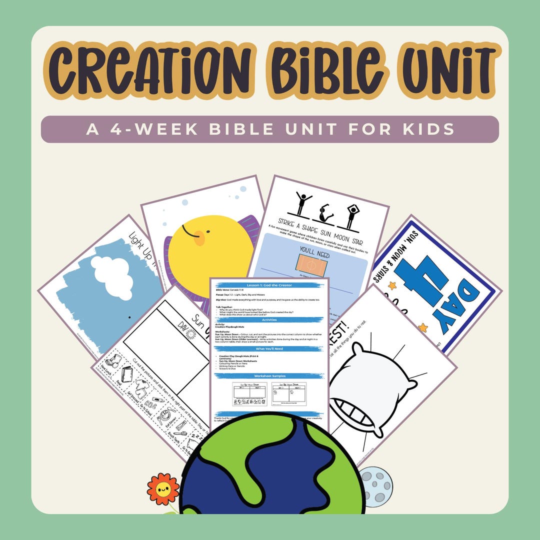 Creation Bible Lesson Pack for Kids | Genesis Creation Story | 4-week ...