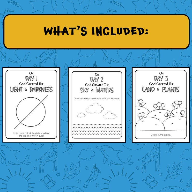 Days of Creation Bible Based Colouring Sheets Bundle Christian ...
