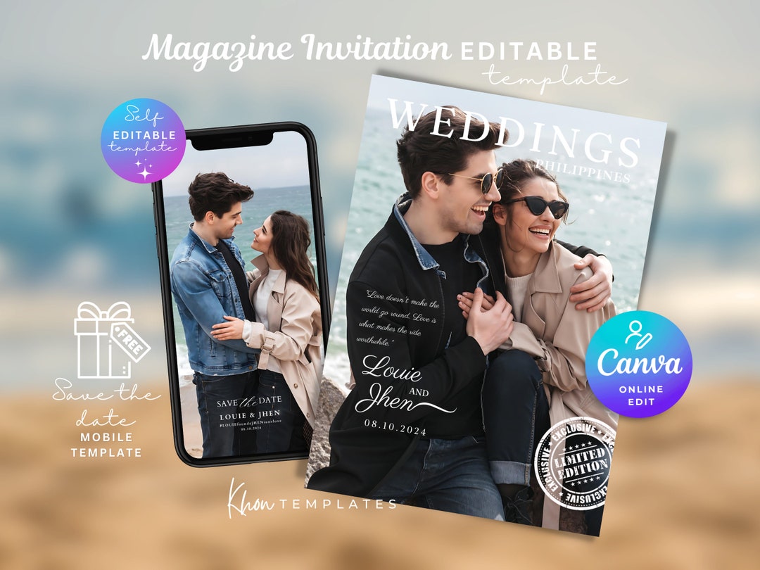 8 Pages Beach Magazine Template, Photo Magazine Wedding Timeline, Bi ...
