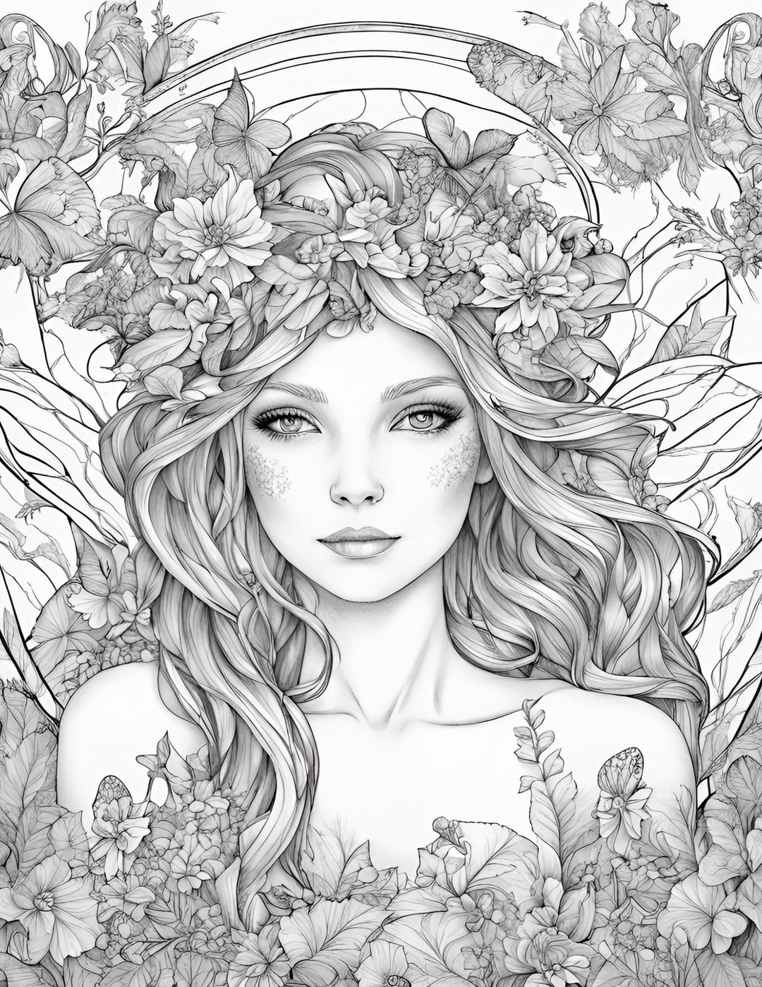 10 Whimsical Fairy Coloring Pages - Etsy