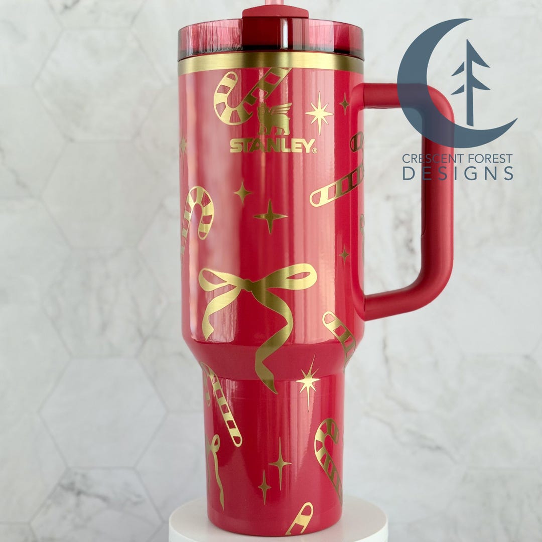 Trempette Stanley gravée sur canne en bonbon (40 oz) | Vacances d'hiver ...