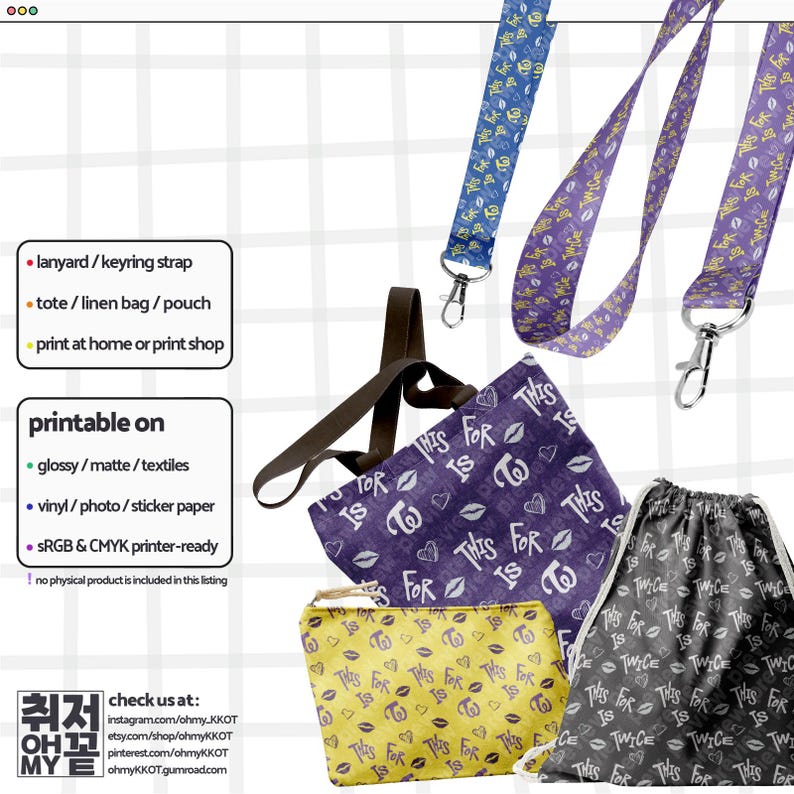 TWICE Inspired Printable Digital Pattern Kpop Idol Seamless Design ...