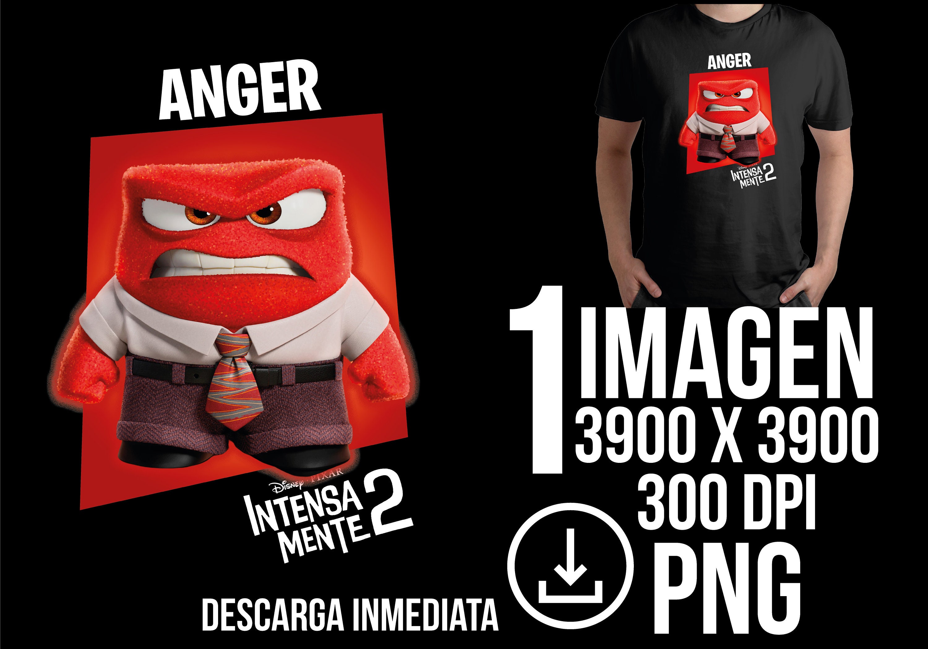 Inside Out 2 PNG, PSD Digital Download, Anger in Png, Sublimation, Dtf ...