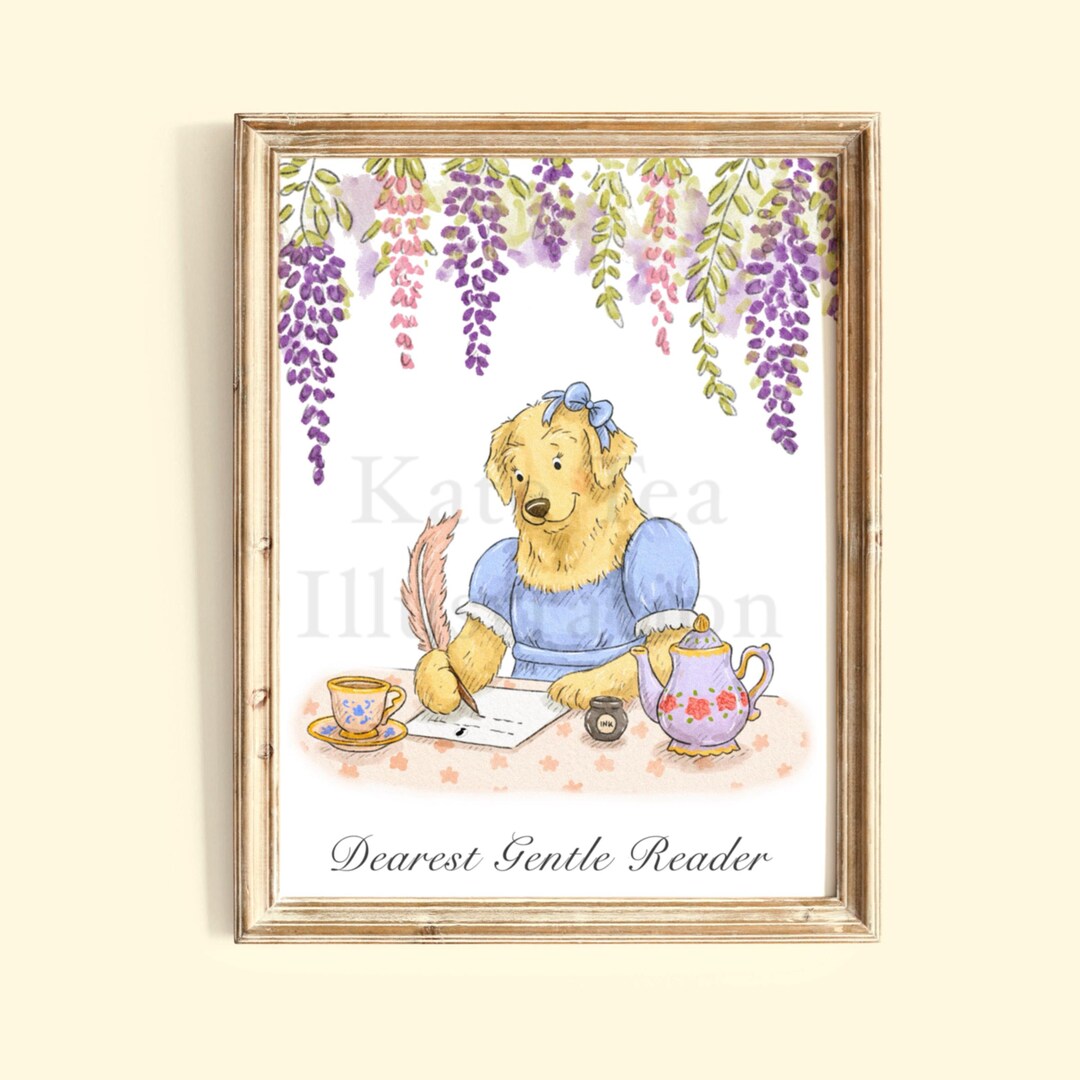Dearest Gentle Reader, Lady Whistledown Inspired Art, Dog Lover Gift ...
