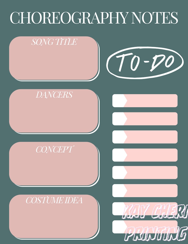 Dance Teacher Schedule Planner - Pink and Teal - Etsy