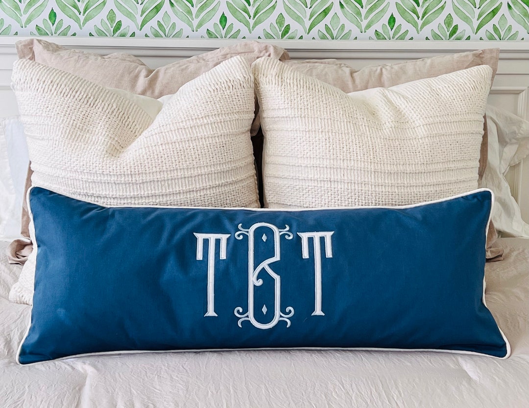 Applique Monogram Pillow With Insert for Nursery, Wedding, Teen Bedroom ...