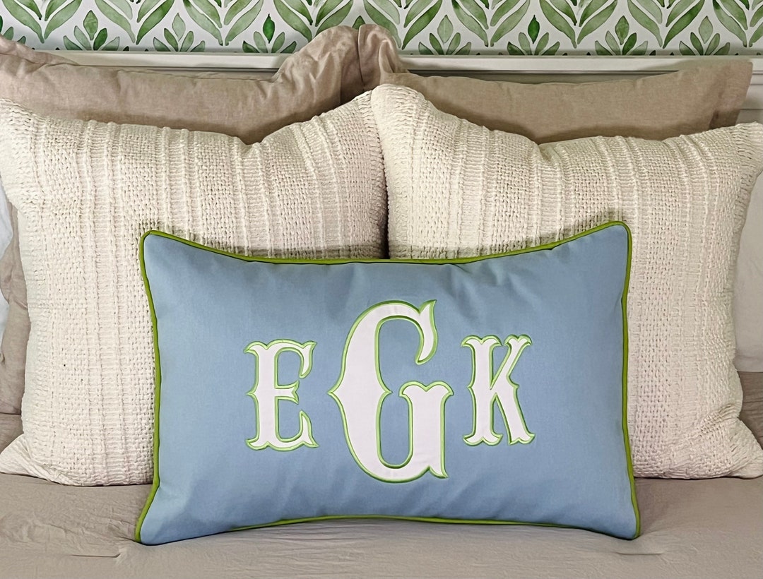 Custom Monogrammed Pillow With Insert, Wedding Gift, Nursery and ...
