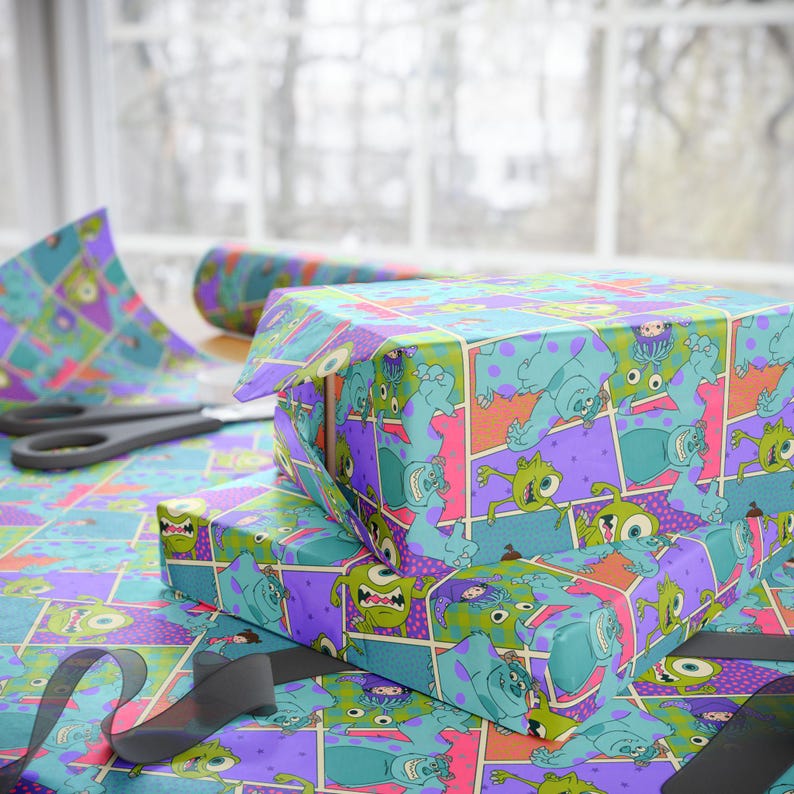 Monsters Inc Gift Wrapping Papers 1pc Roll - Etsy