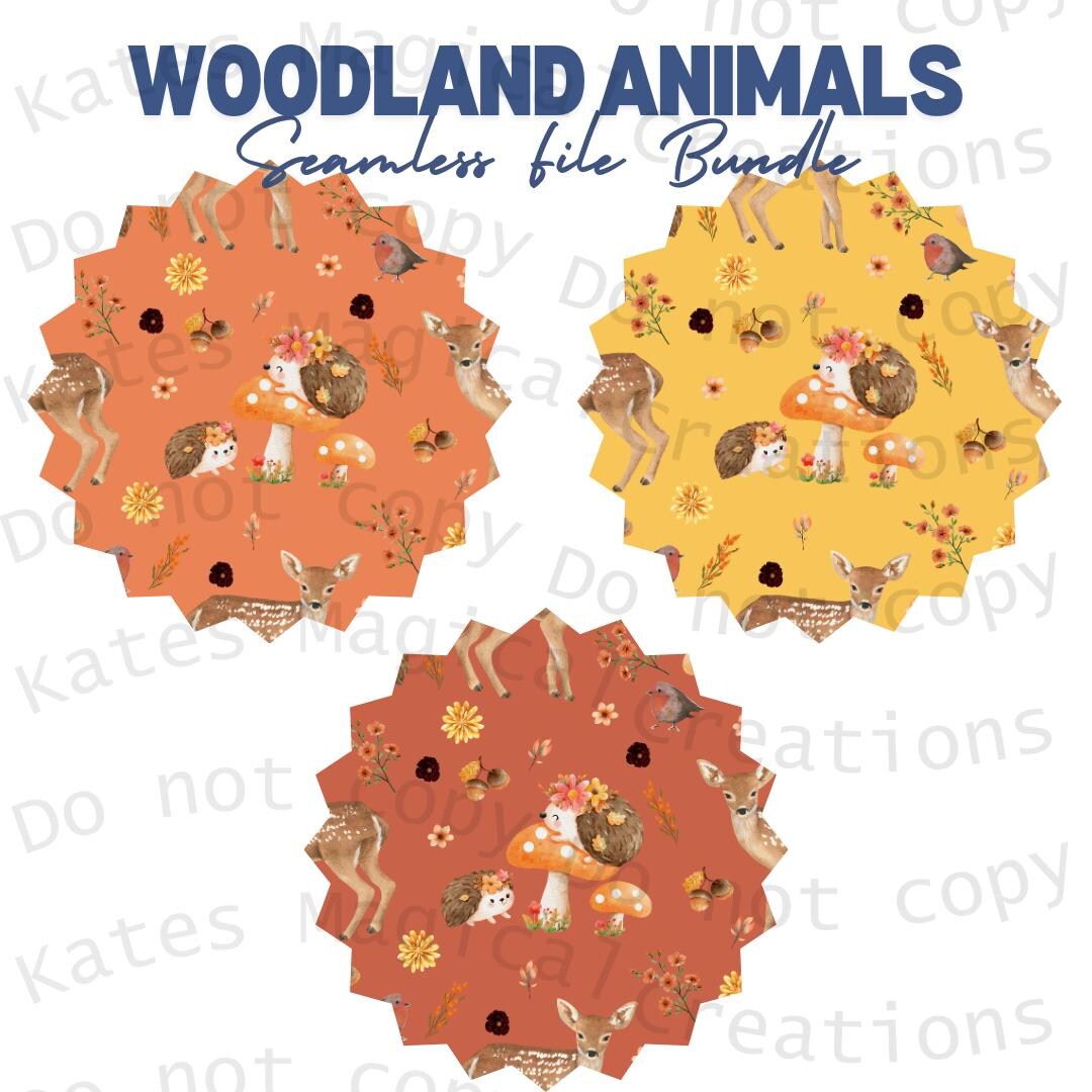 Woodland Animals Seamless File Bundle - Etsy