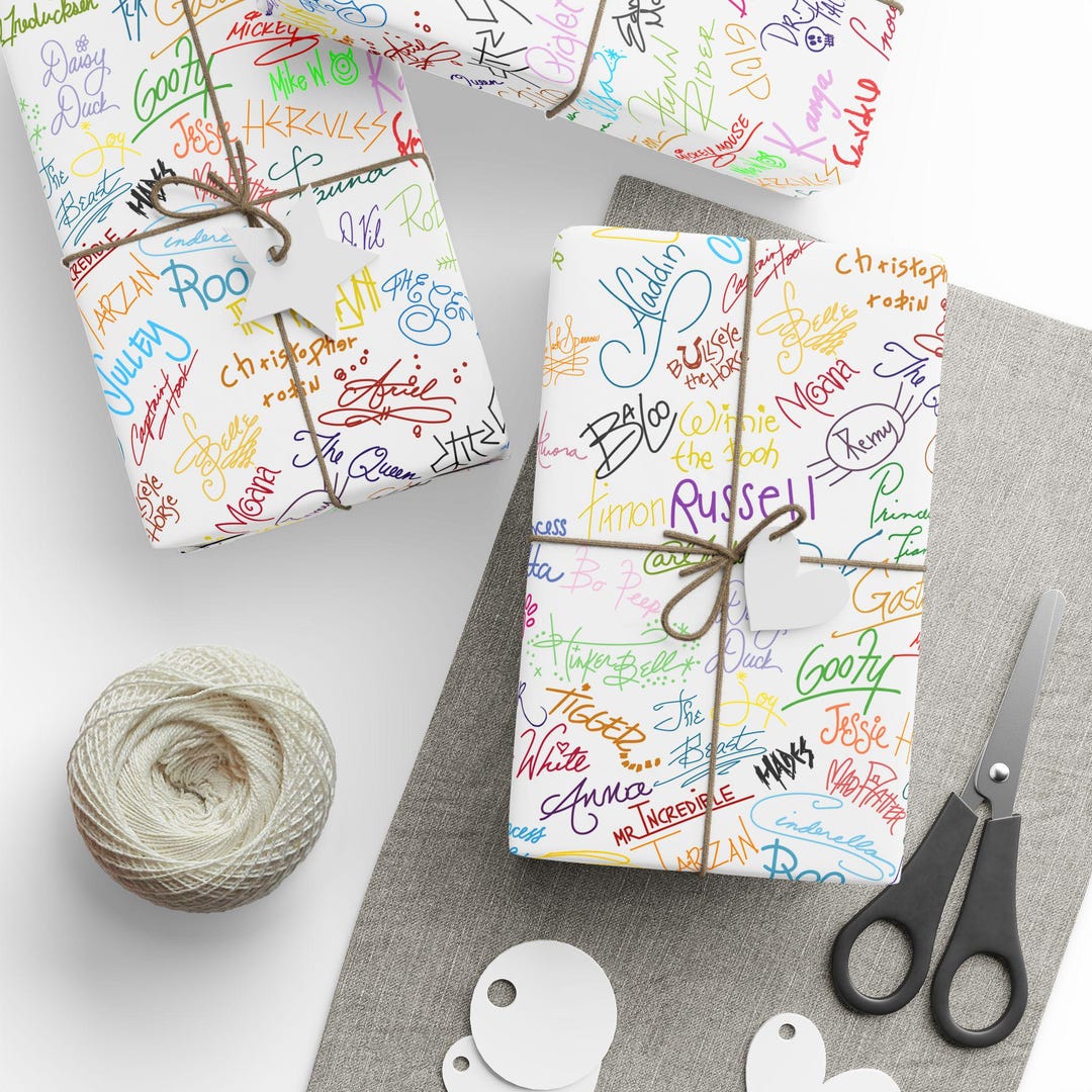 Disney Autographs Gift Wrapping Papers 1pc Roll - Etsy
