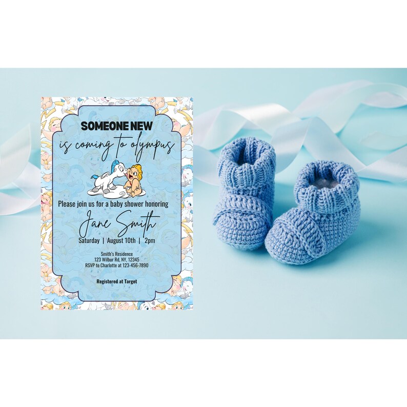 Invitación para baby shower de Hércules - Etsy México