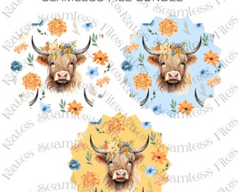 Highland Cow Seamless File - Etsy