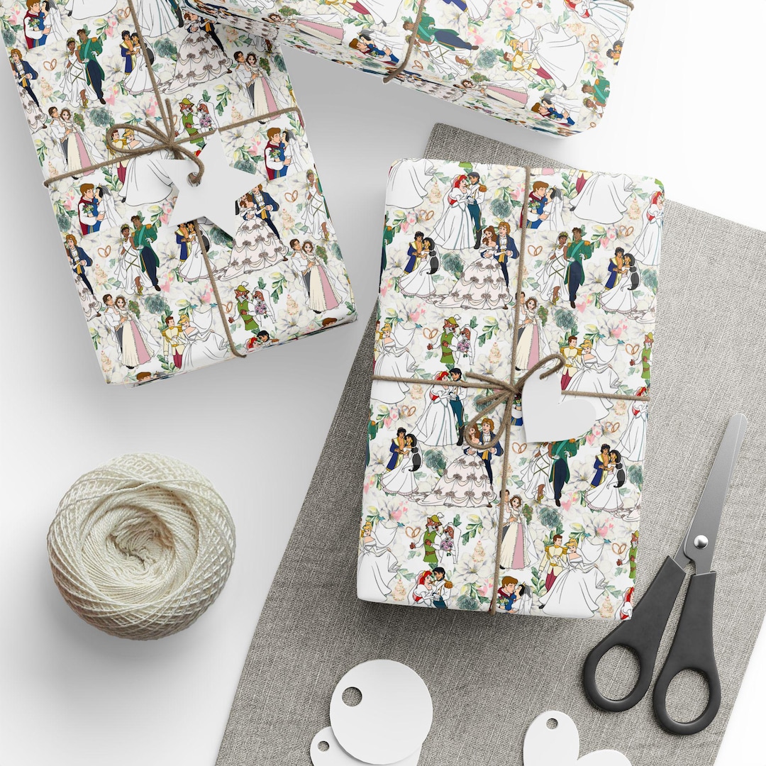 Disney Couples Wedding Gift Wrapping Papers 1pc Roll - Etsy