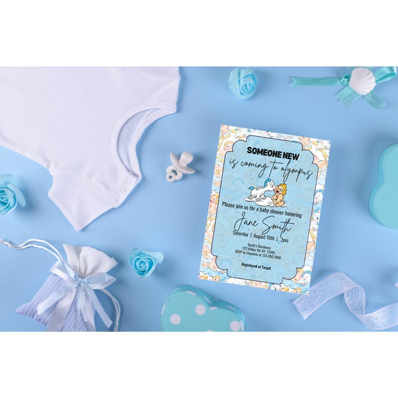 Invitación para baby shower de Hércules - Etsy México