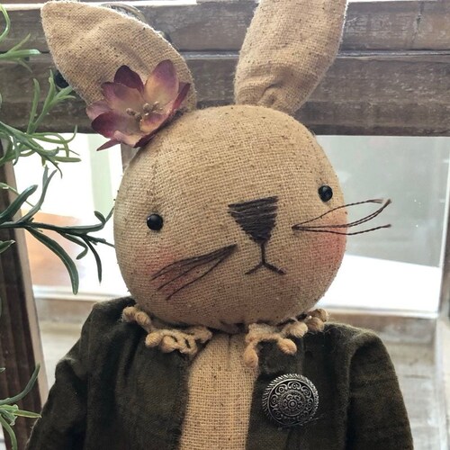 Primitive Easter Bunny Rabbit Bun Bun Doll PATTERN | Etsy