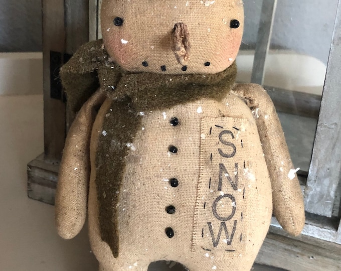 Primitive Folk Art Snowman Instant Dowload Sewing Pattern Rag Doll 500P ...