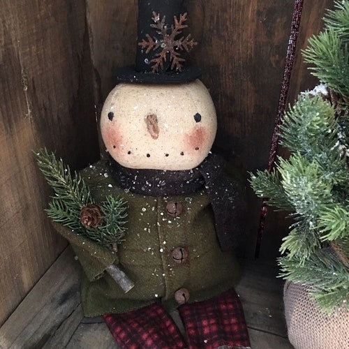 Primitive Snowman PATTERN Gilbert - Etsy