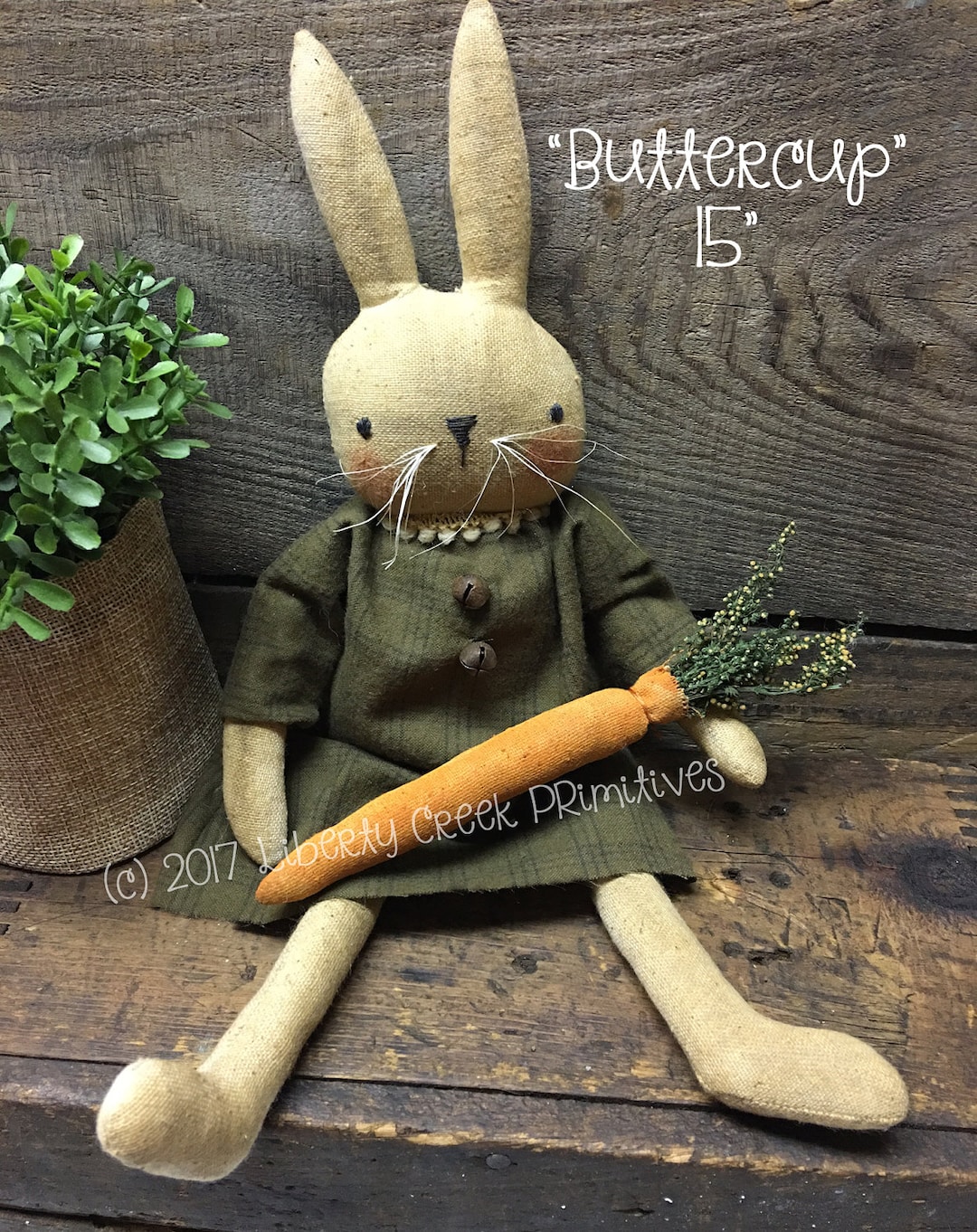 Primitive Easter Bunny Rabbit Digital PATTERN Buttercup - Liberty Creek ...