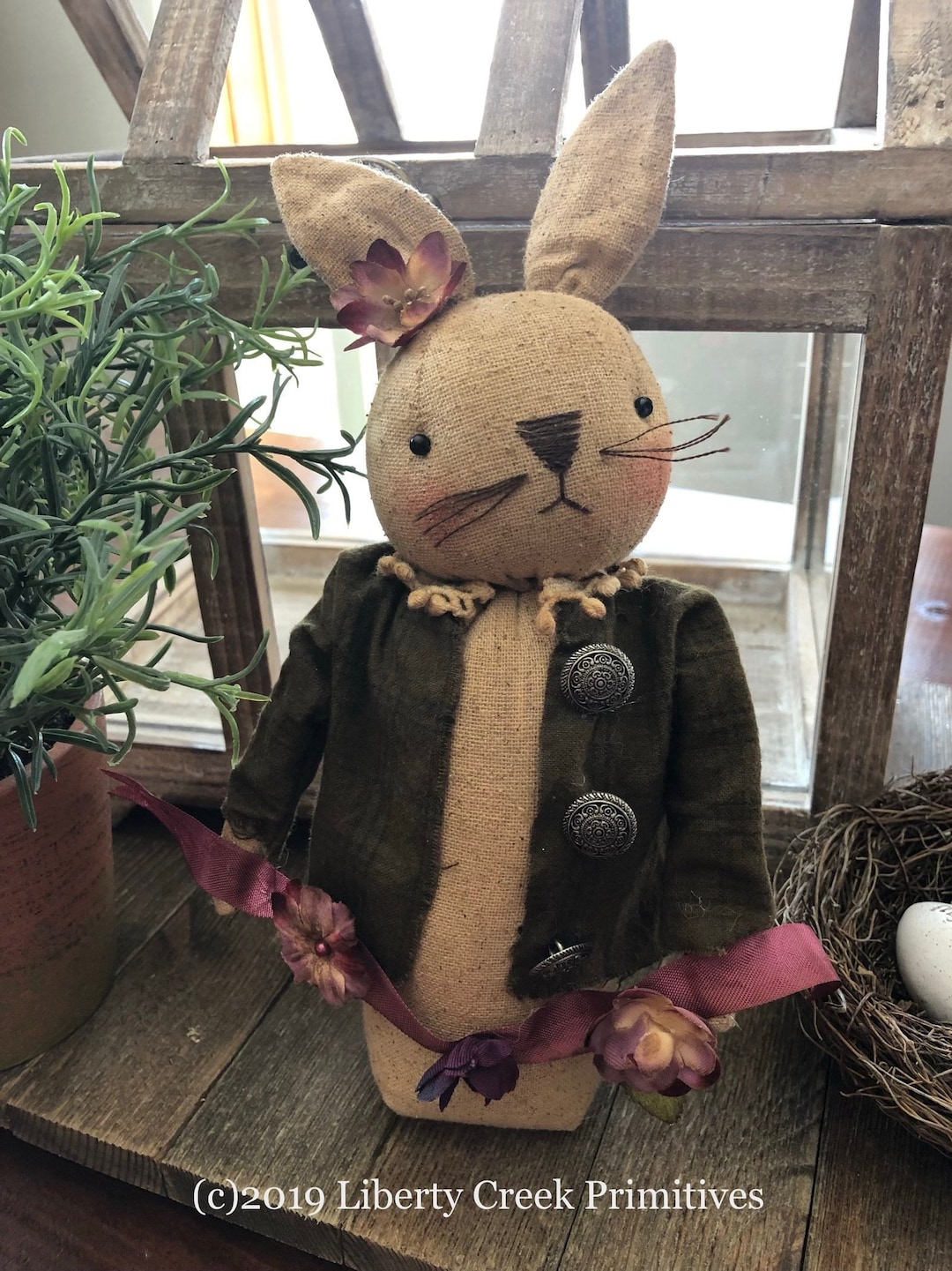 Primitive Bunny Rabbit Epattern Greta - Etsy