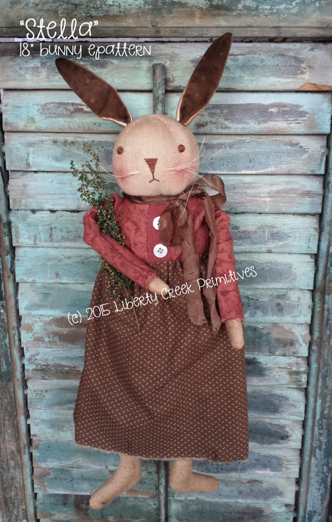 Primitive Easter Bunny Rabbit Doll PATTERN Stella Instant - Etsy
