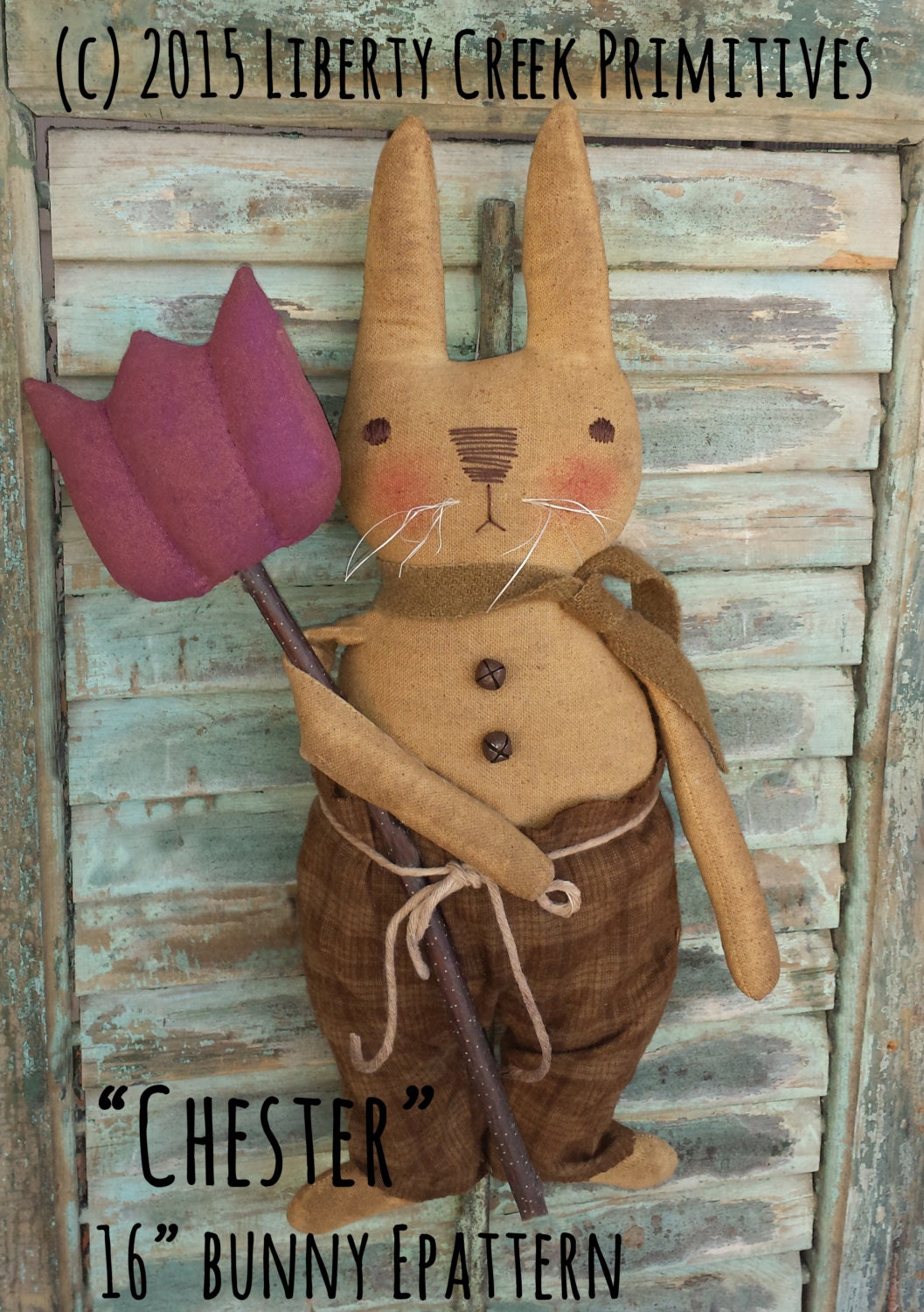 Primitive Easter Bunny Rabbit Doll Tulip PATTERN Chester - Etsy