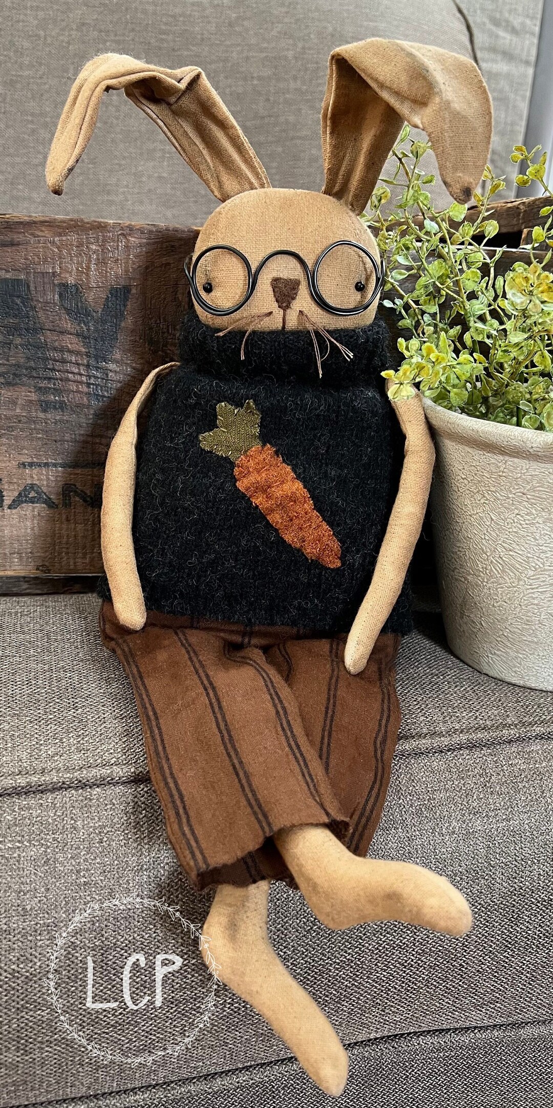 New Primitive Easter Bunny Rabbit PATTERN Clarence - Etsy