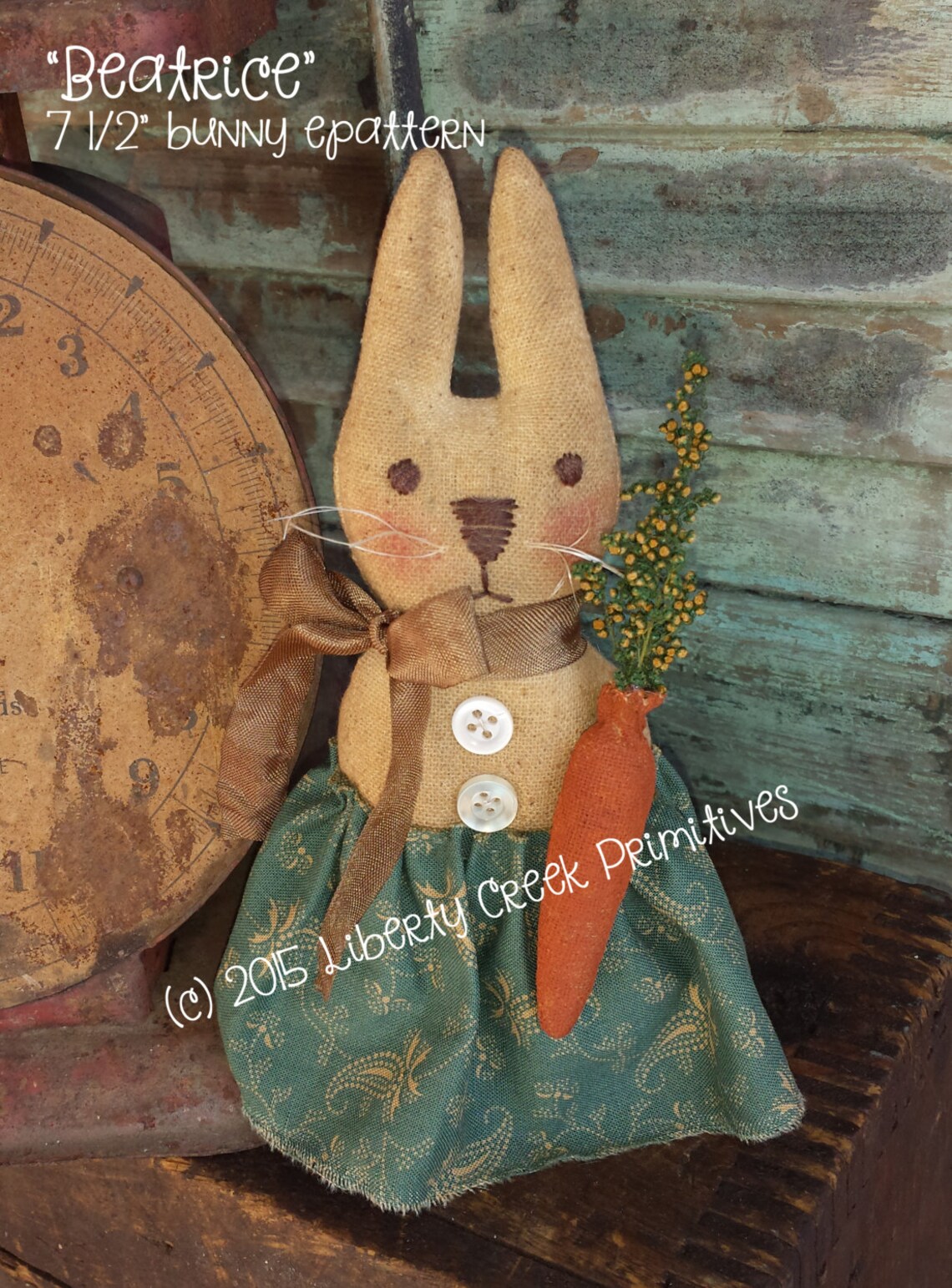 Beatrice Primitive Easter Bunny Rabbit Pattern Instant - Etsy