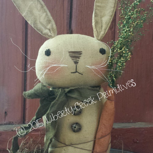 Primitive Easter Bunny Rabbit PATTERN Basil Instant Download - Etsy