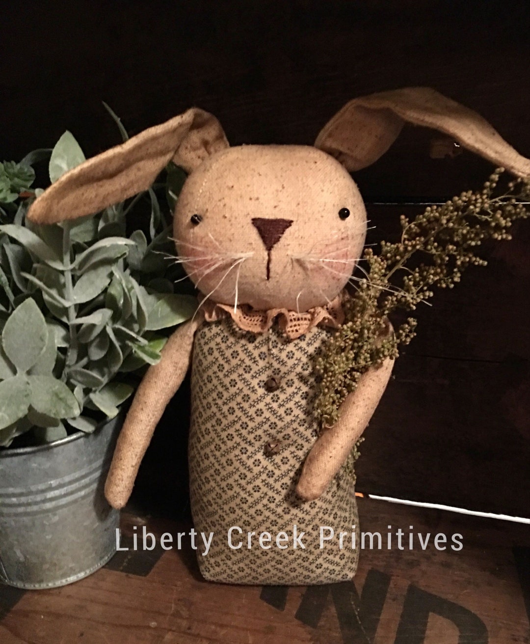 Primitive Easter Bunny Rabbit Doll Digital PATTERN Hannah - Liberty ...